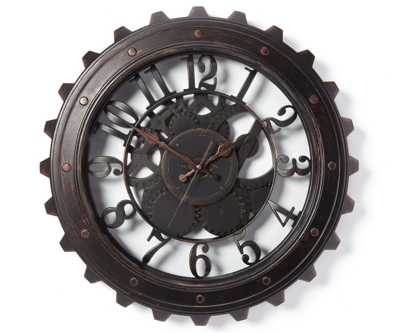 Distressed Bronze Gear Wall Clock, (17") | Big Lots