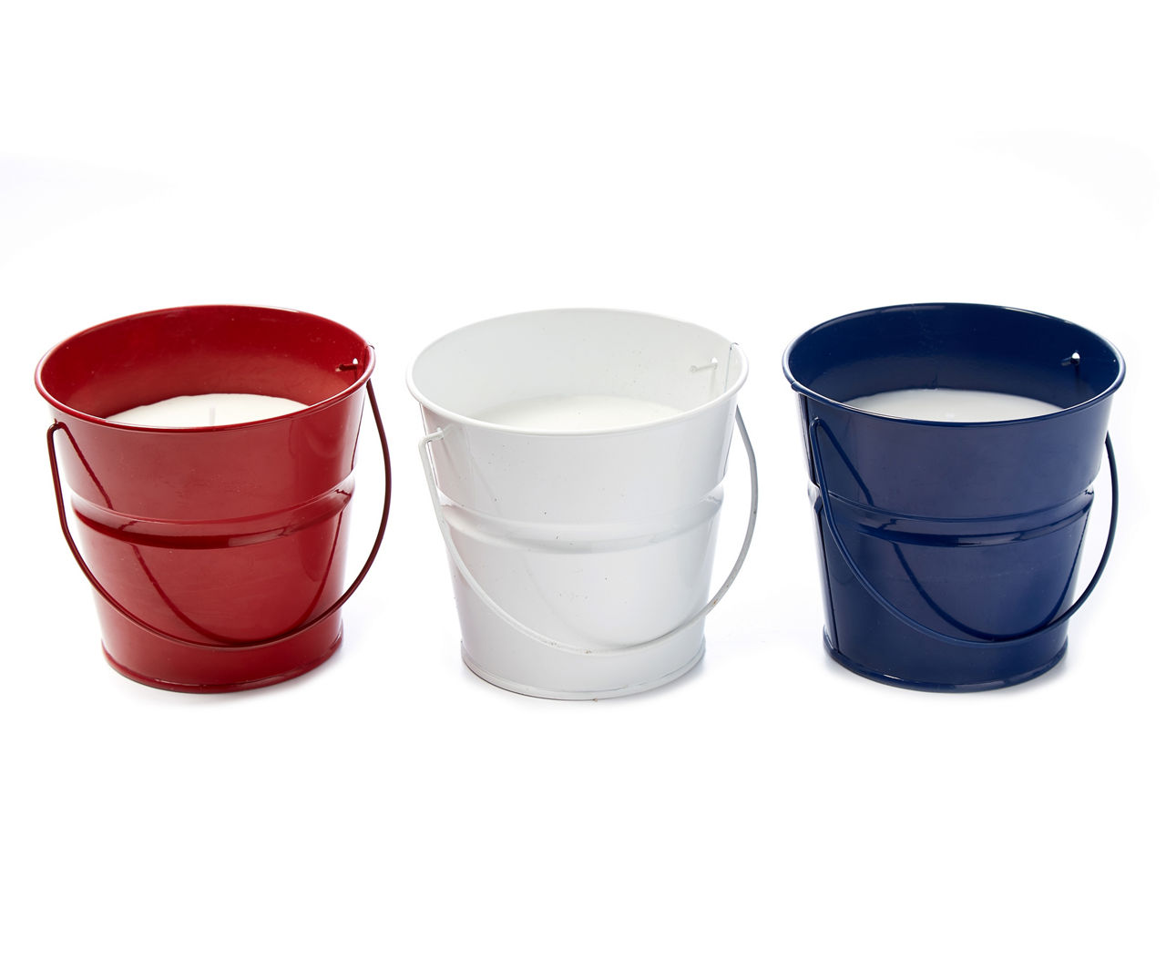Red, White & Blue Citronella Mini Bucket Candles, 3-Pack | Big Lots