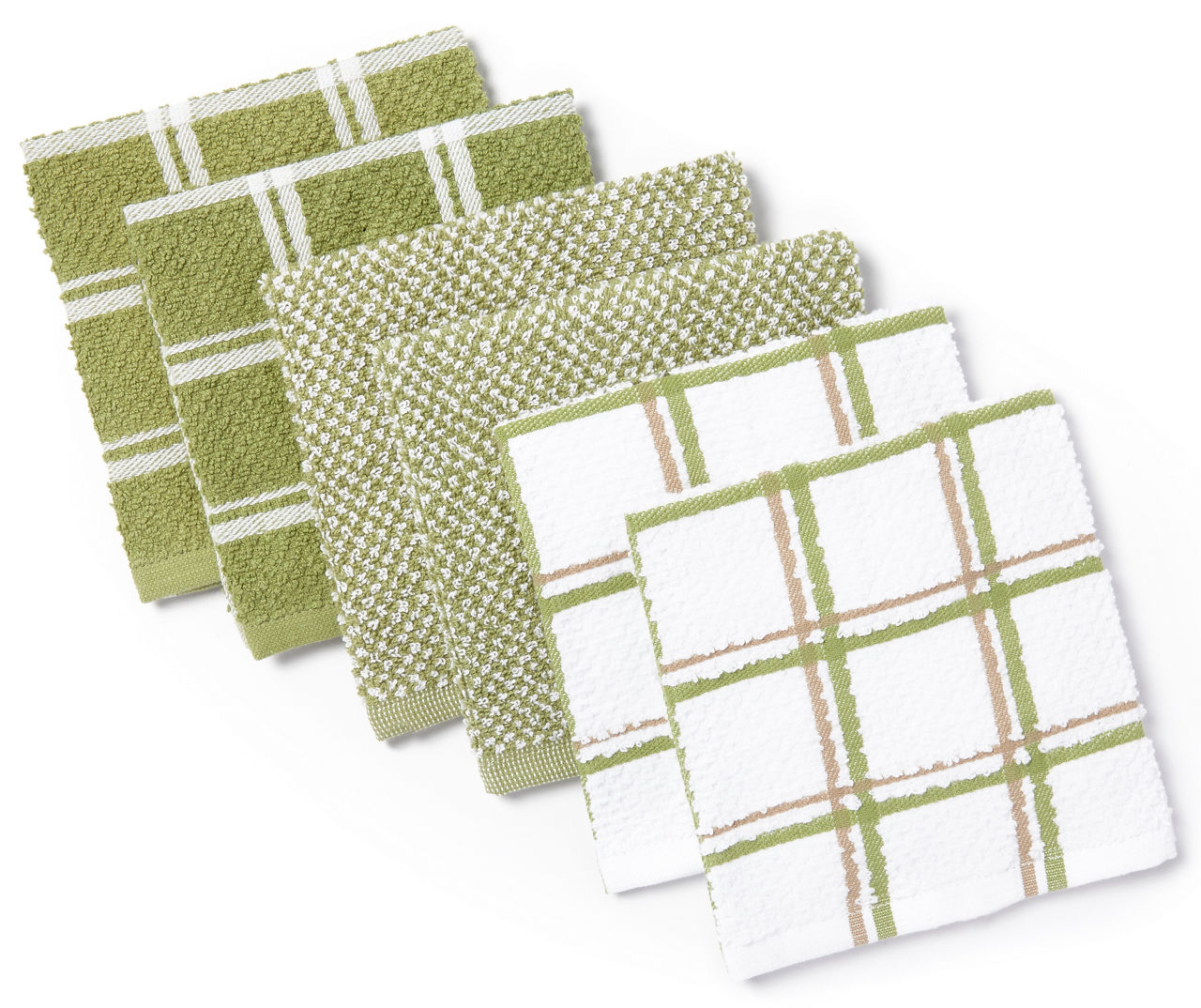 Master Cuisine Green Cotton Dish Cloths, 6-Pack | Big Lots