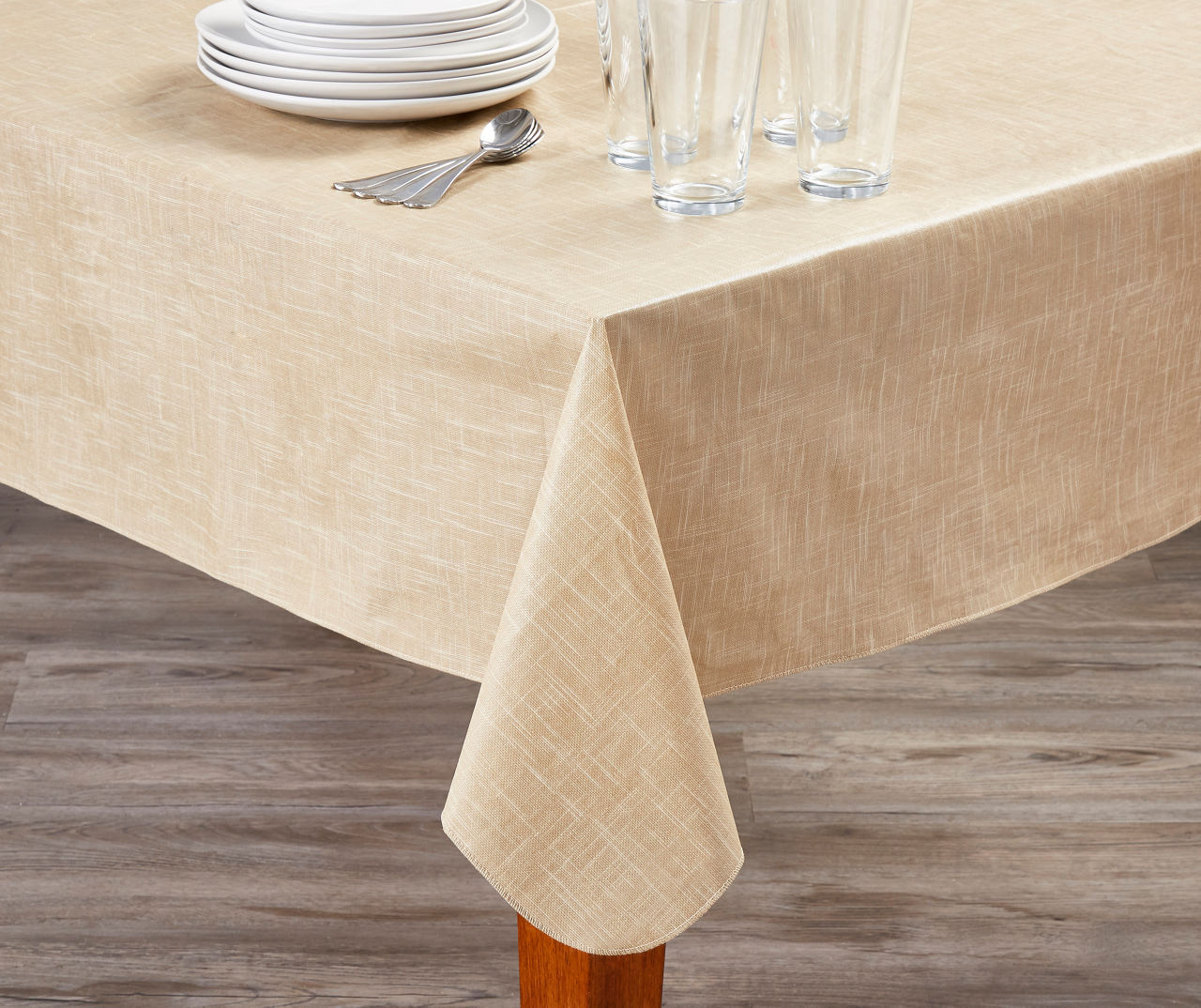 Great Gatherings Tan Vinyl Tablecloth, (60" x 84") | Big Lots