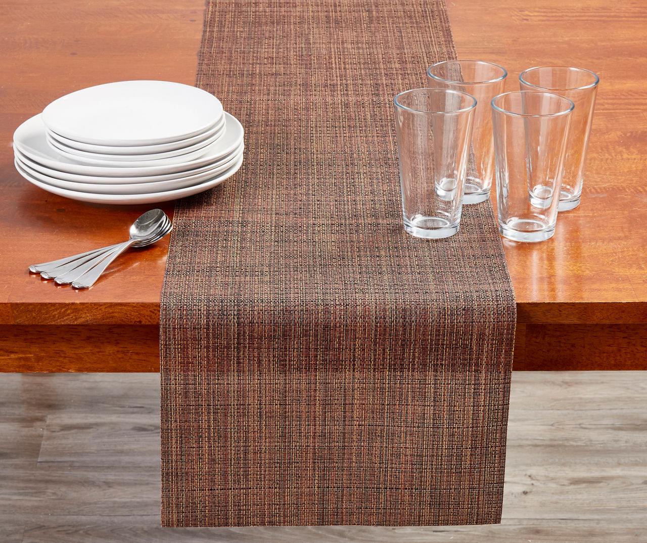Great Gatherings Chocolate Vinyl Weave Table Runner, (14" X 72") | Big Lots