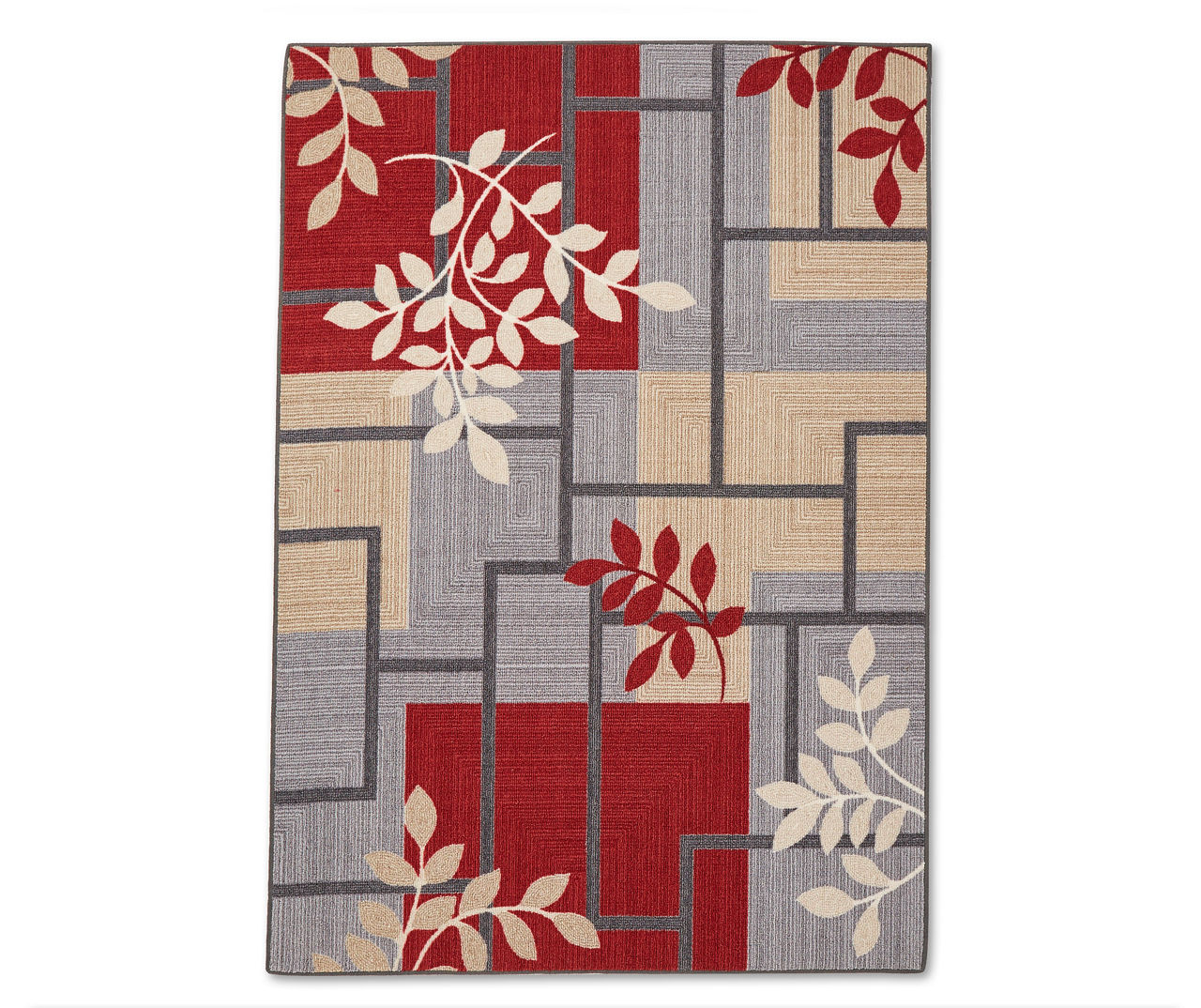Living Colors Maxine Red & Gray Geometric Vine Area Rug, (5' x 7 ...