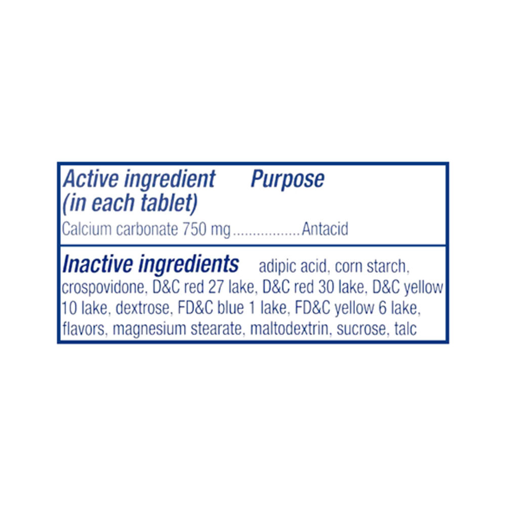 Tums TUMS Chewable Antacid Tablets for Extra Strength Heartburn Relief ...