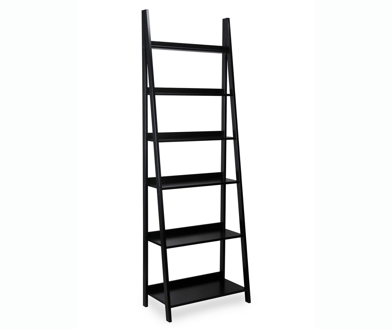 Stratford Black 6-Shelf Ladder Bookcase | Big Lots