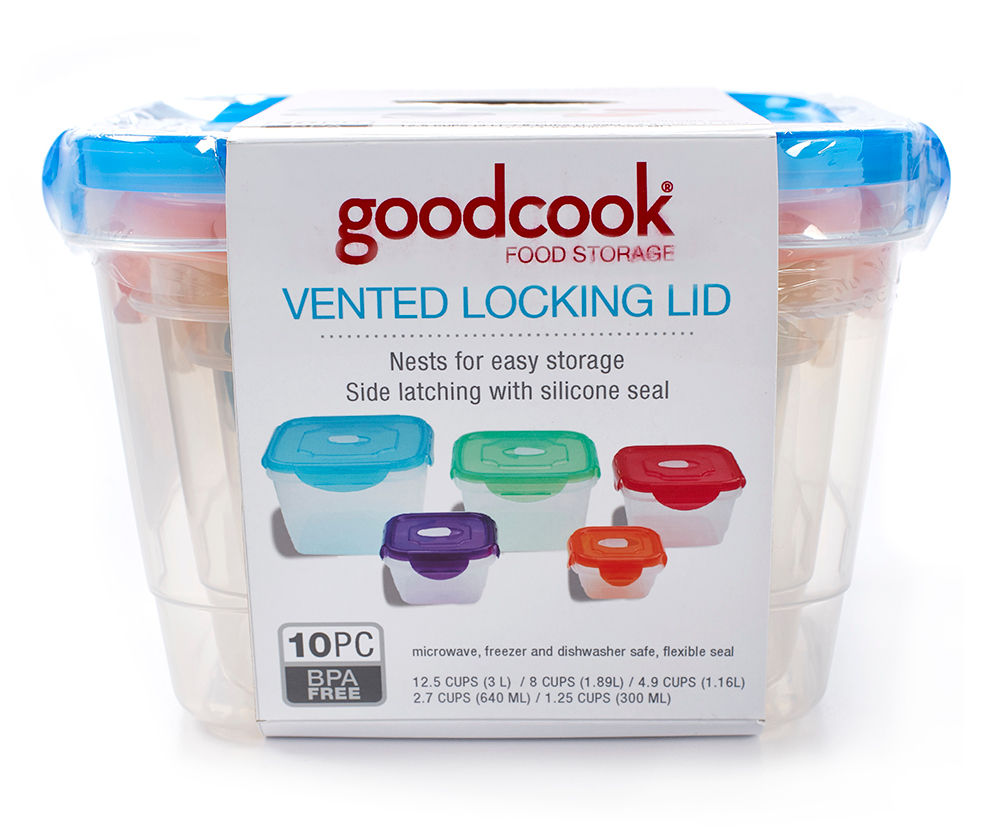 Good Cook Square Vented Locking Lid 10-Piece Storage Set | Big Lots