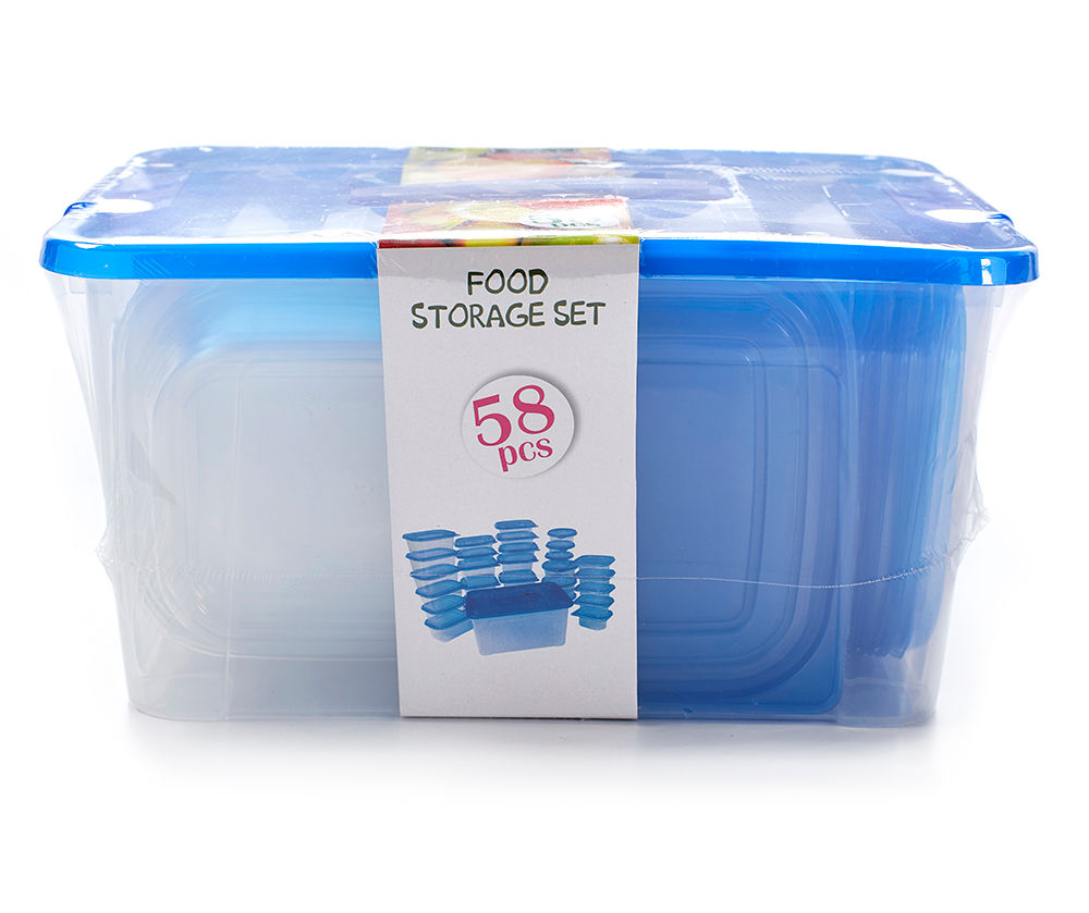 VMI Housewares Blue Food Storage Containers, 58-Piece Set | Big Lots
