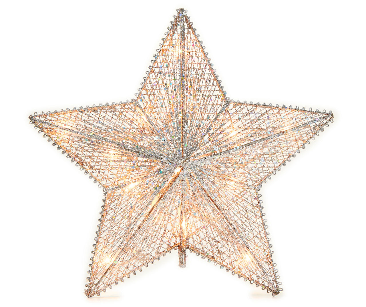 Winter Wonder Lane Silver Mesh Glitter Star Light-Up Tree Topper | Big Lots