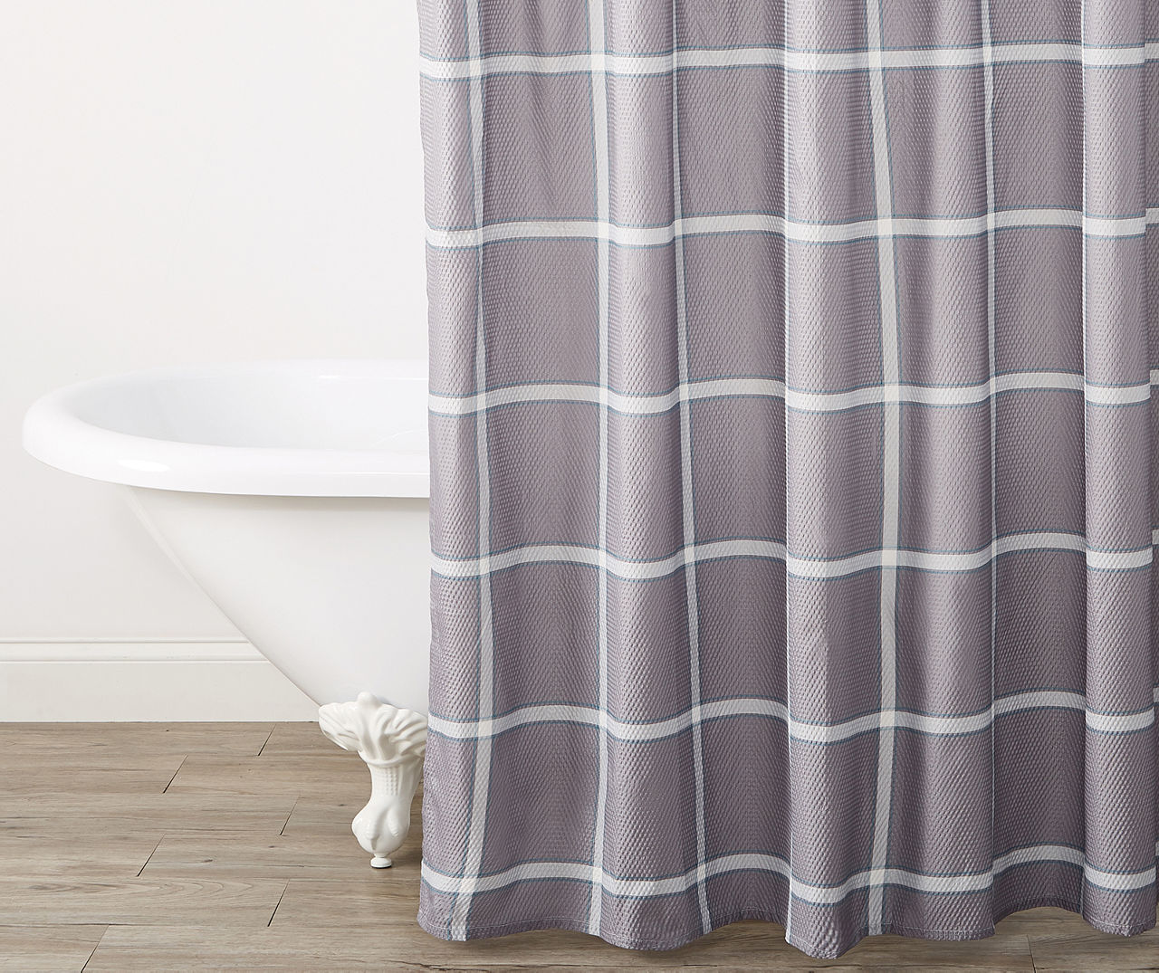Living Colors Jon Plaid Microfiber Shower Curtain | Big Lots