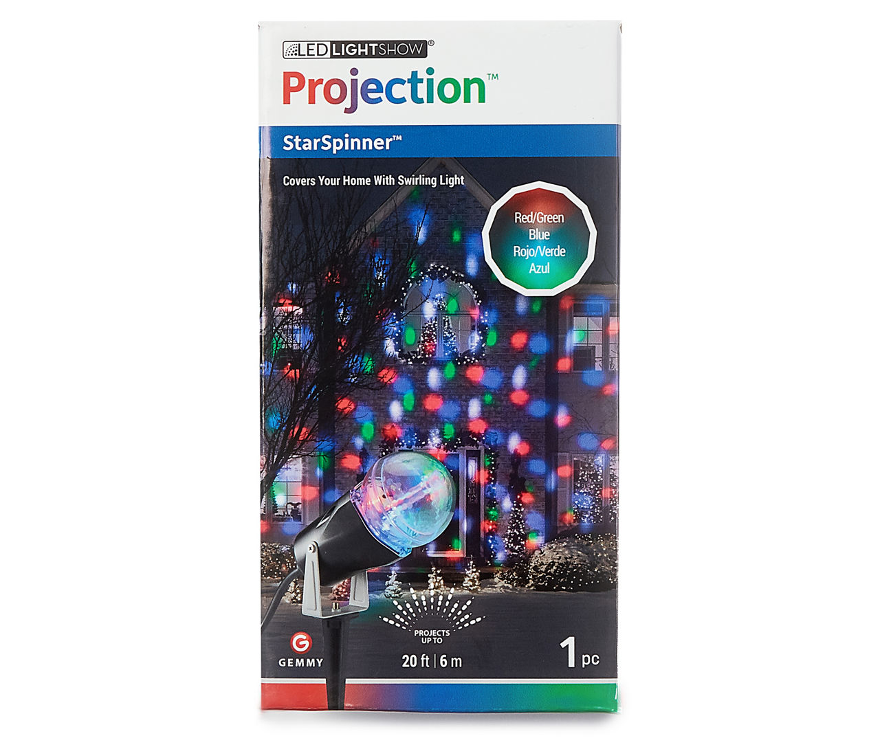 Lightshow Projection StarSpinner Red, Green & Blue LED Projection Light ...