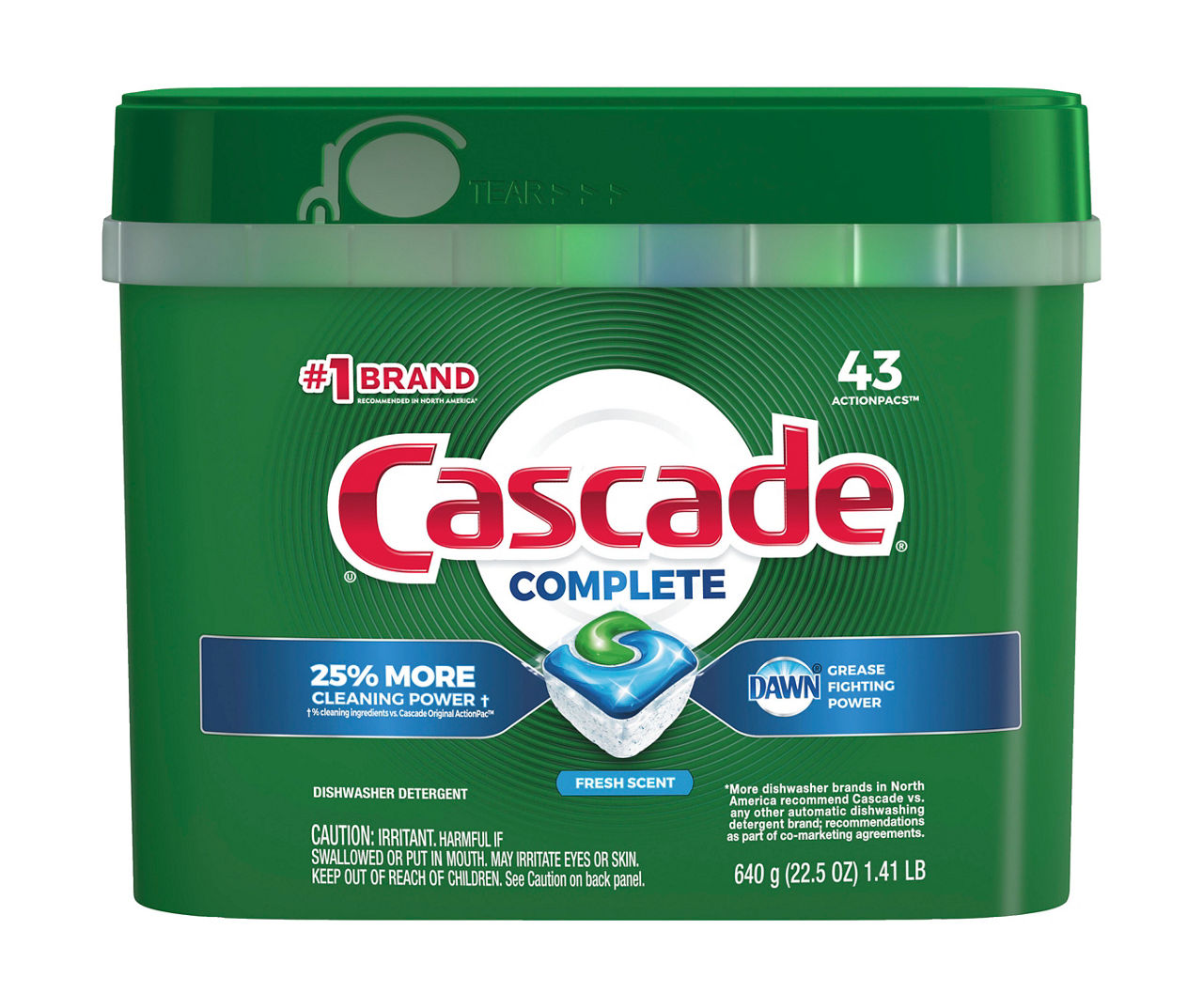 Cascade Cascade Complete ActionPacs Dishwasher Detergent, Fresh Scent ...