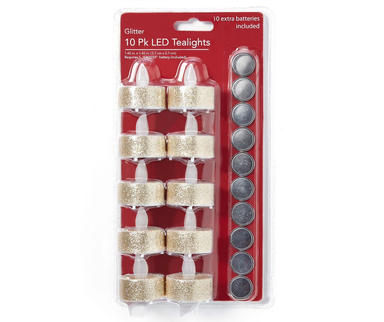Gold Glitter LED Tealights, 10-Count | Big Lots
