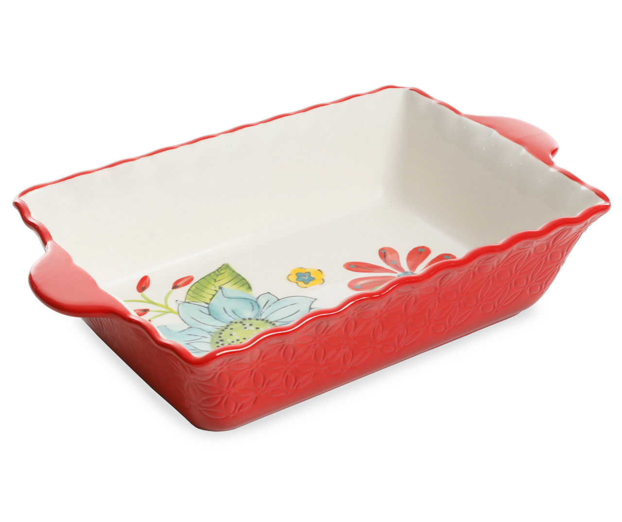 Studio California Red & White Floral Baker Pan, (12" x 7") | Big Lots