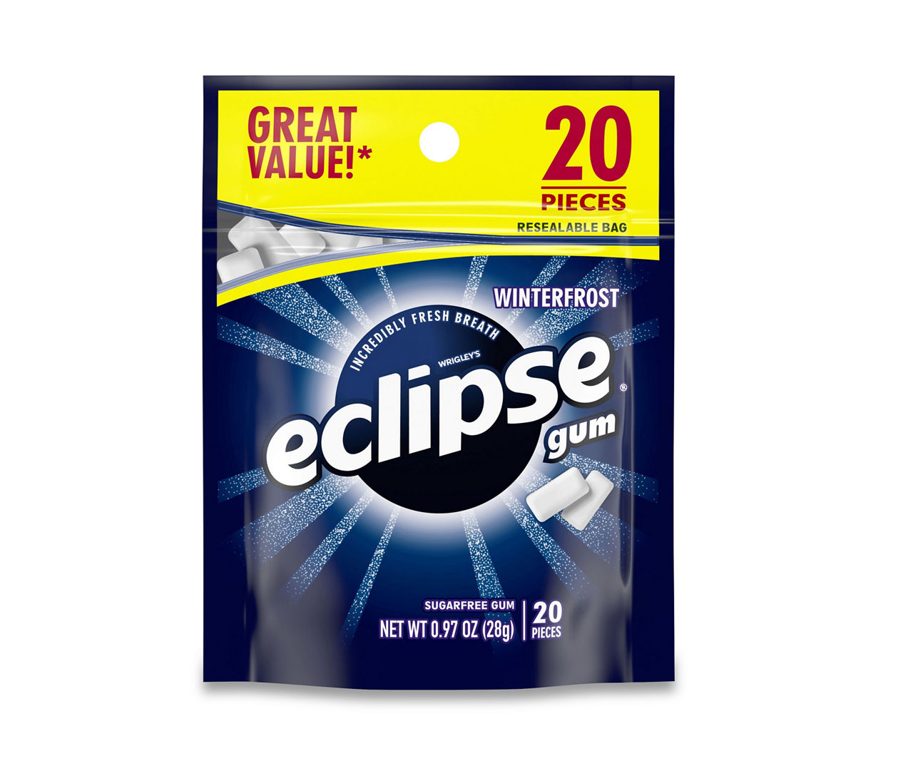 Eclipse Eclipse Winterfrost Sugar Free Gum, 20 Piece Bag | Big Lots
