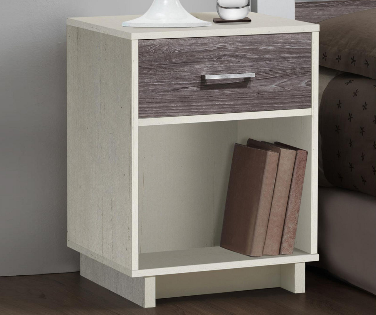 Ameriwood Ivory & Rustic Oak Nightstand | Big Lots