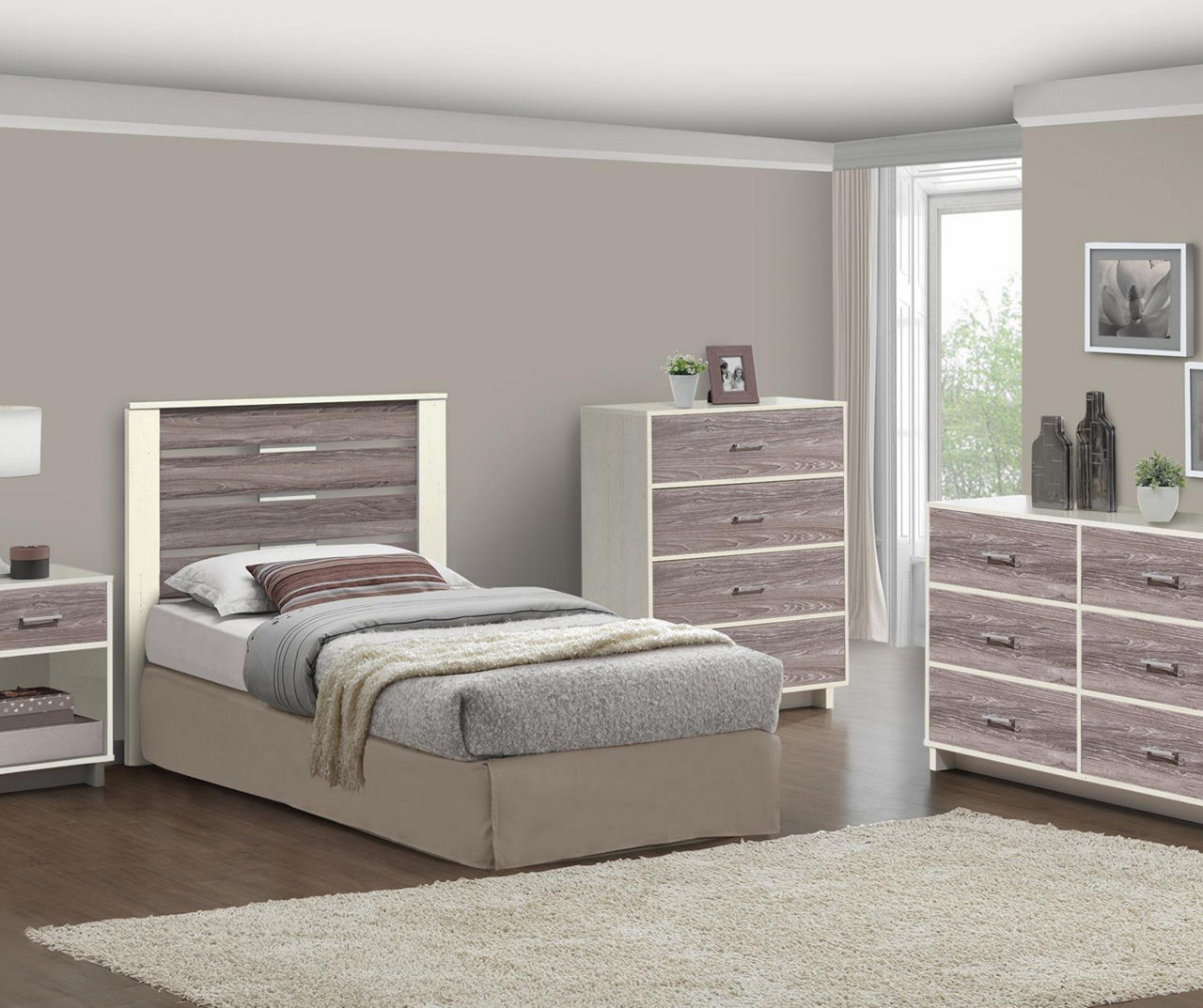 Ameriwood Ivory & Rustic Oak Nightstand | Big Lots