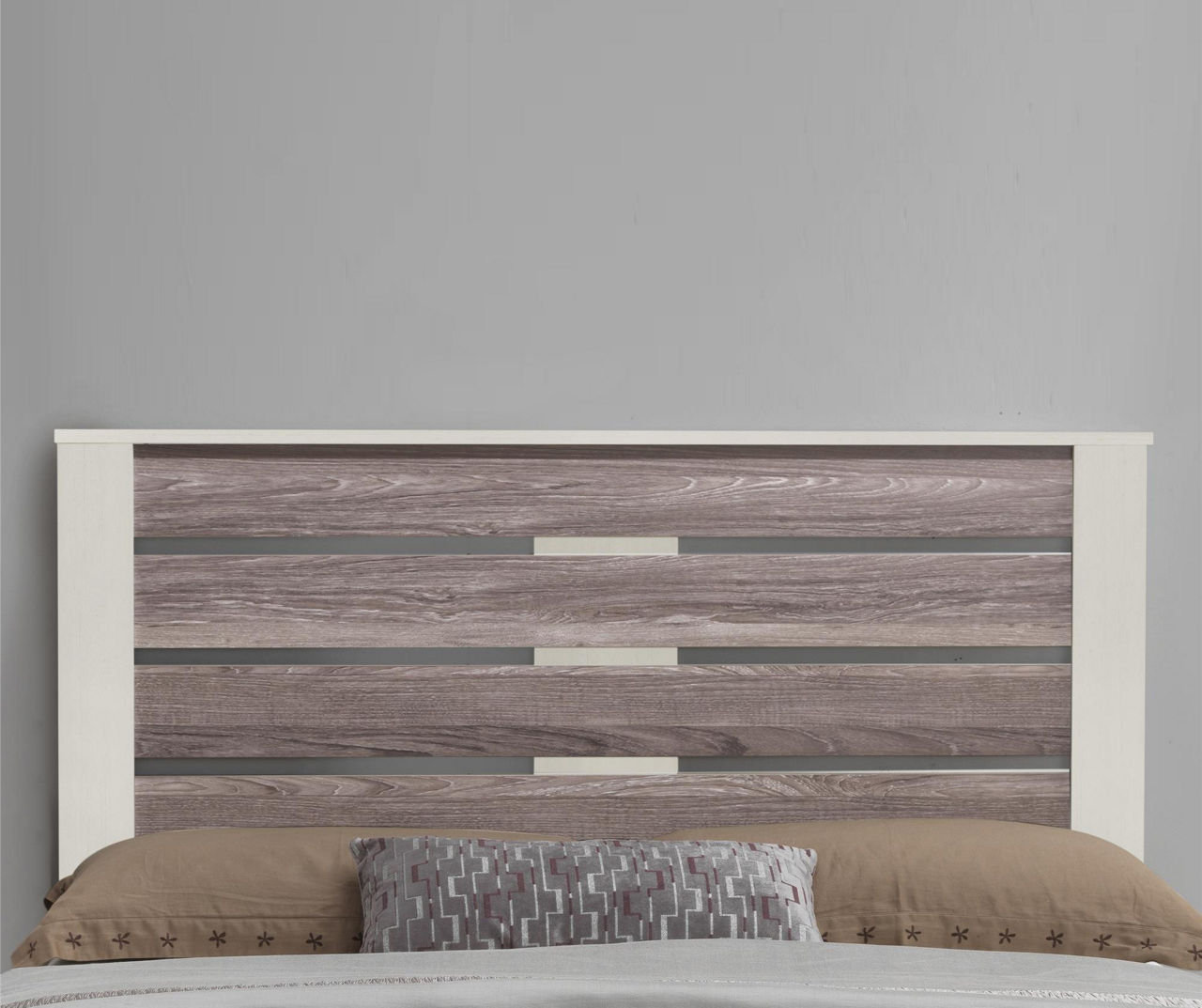 Ameriwood Ivory & Rustic Brown Slat Full Headboard | Big Lots