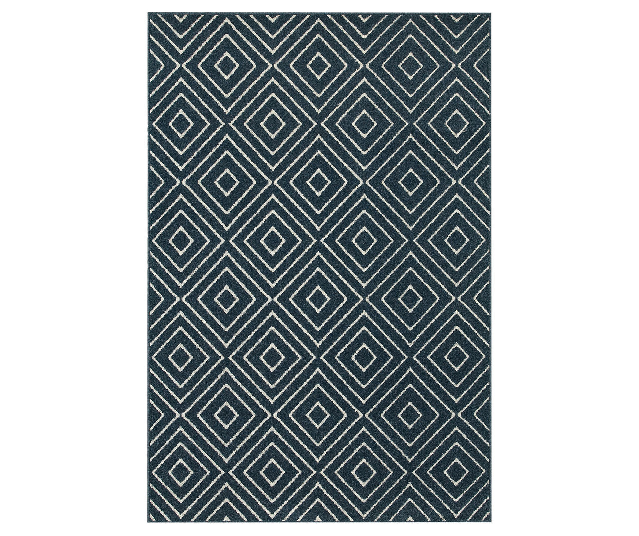 Pamala Navy Diamond Pattern Area Rug, (5'3" x 7'6") | Big Lots