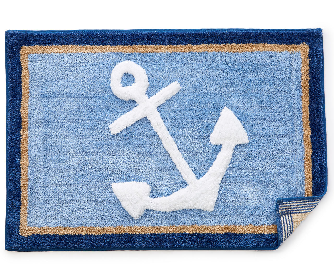 Living Colors Coastal Blue Anchor Bath Rug | Big Lots
