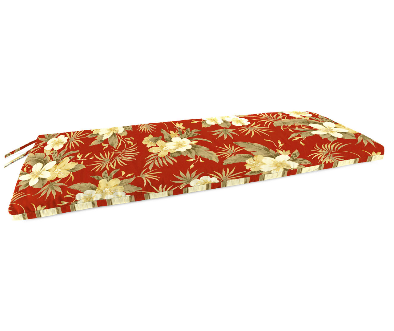 Emily Red Floral & Stripe Reversible Outdoor Bench Pad | Big Lots