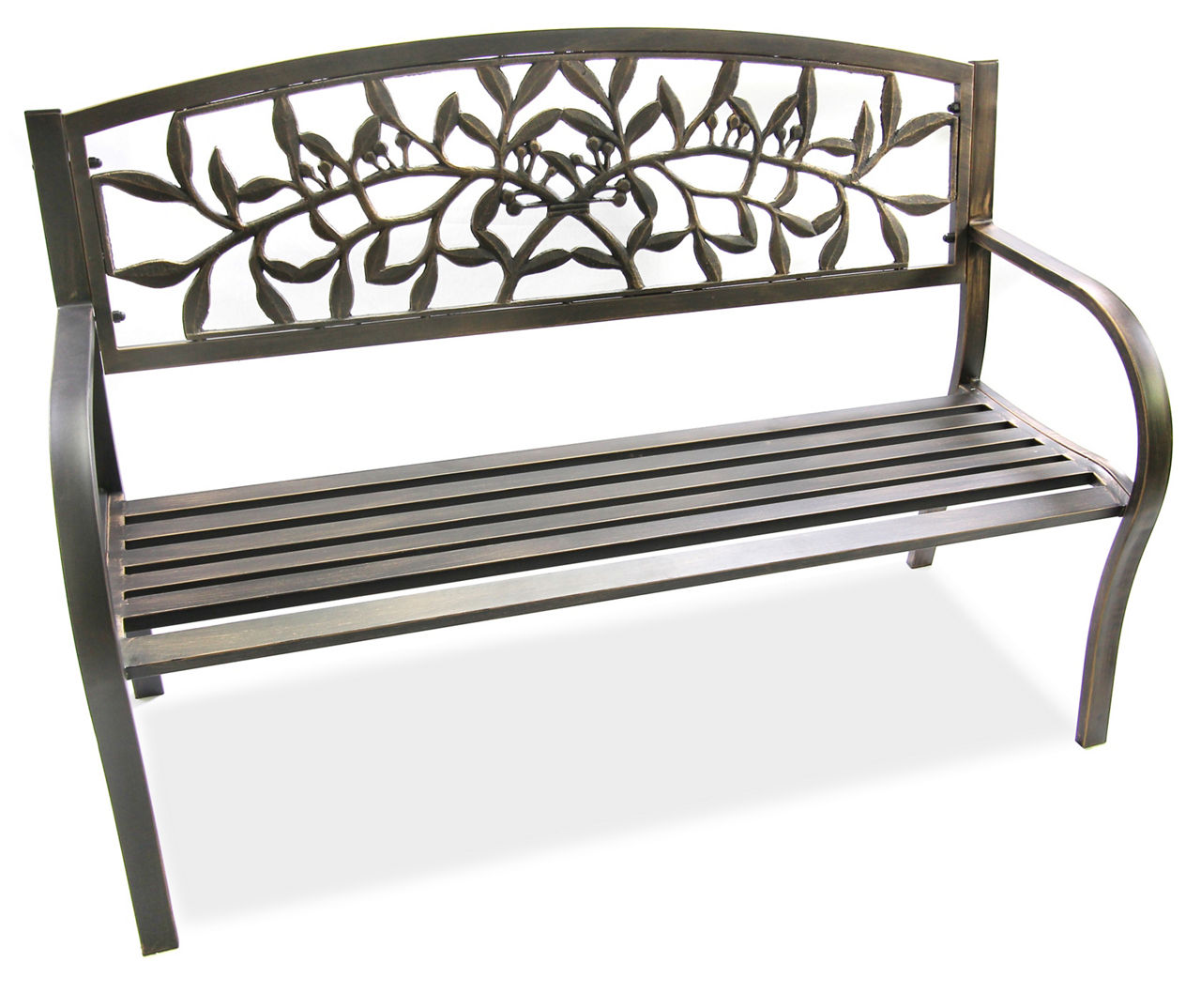 Black Vine Cast Iron Steel Garden Bench