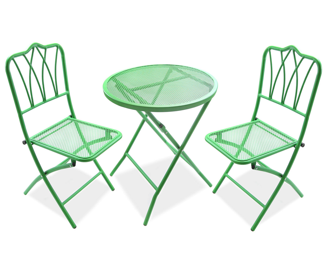 Green 3 Piece Retro Wrought Iron Bistro Set