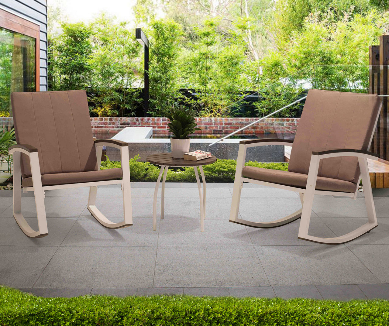 Wilson & Fisher Rosie 3-Piece Aluminum Rocker & Table Set | Big Lots