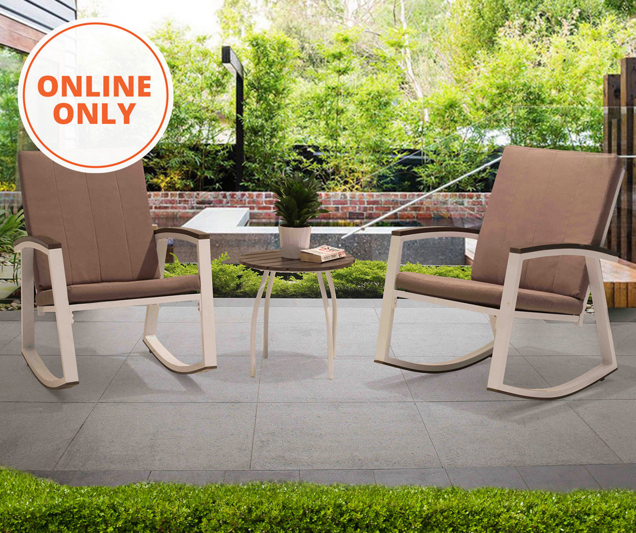 Wilson & Fisher Rosie 3-Piece Aluminum Rocker & Table Set | Big Lots