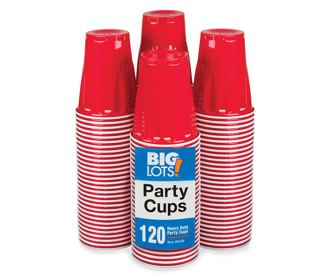 Big Lots Red Plastic 18 Oz. Heavy Duty Party Cups, 120-Count | Big Lots