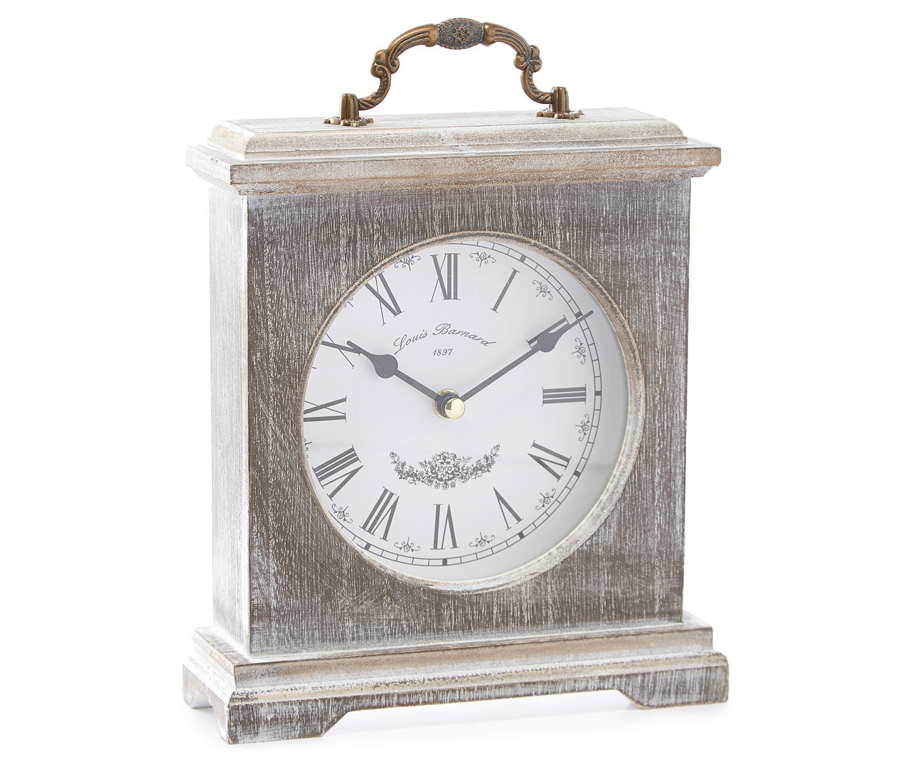 Weathered White Wood Tabletop Clock | Big Lots