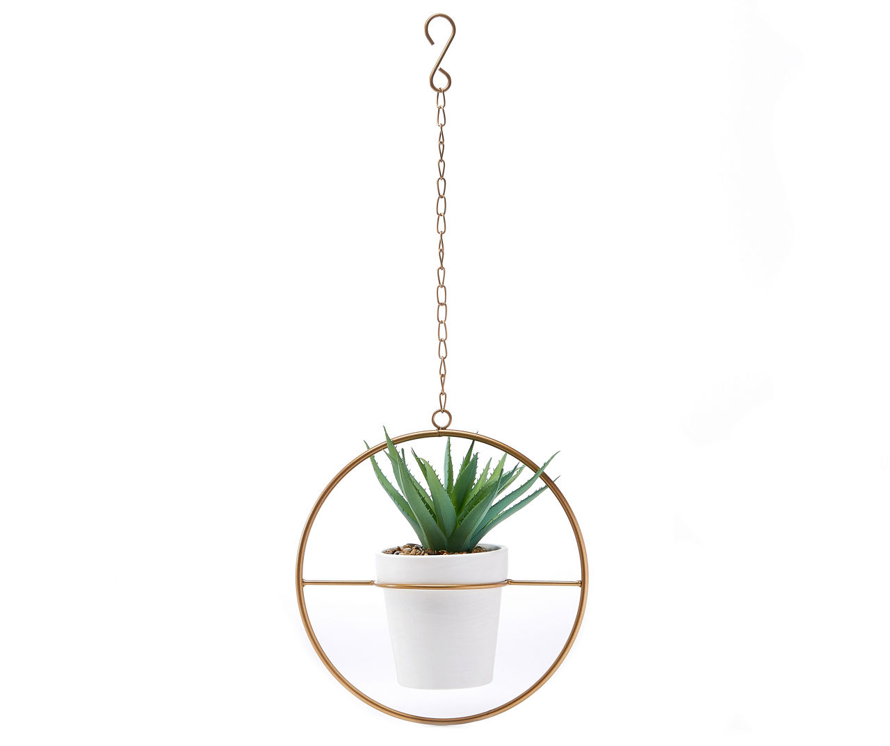 Metal Hanging Planter with Artficial Aloe Plant | Big Lots
