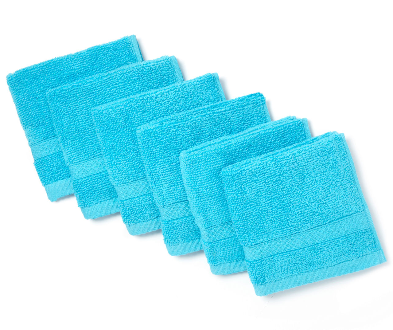 Just Home Lagoon Blue Wash Cloths, 6-Pack | Big Lots