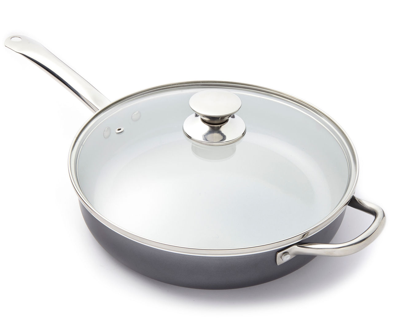 Master Cuisine Gray 12" Jumbo Non-Stick Ceramic Cooker with Lid | Big Lots