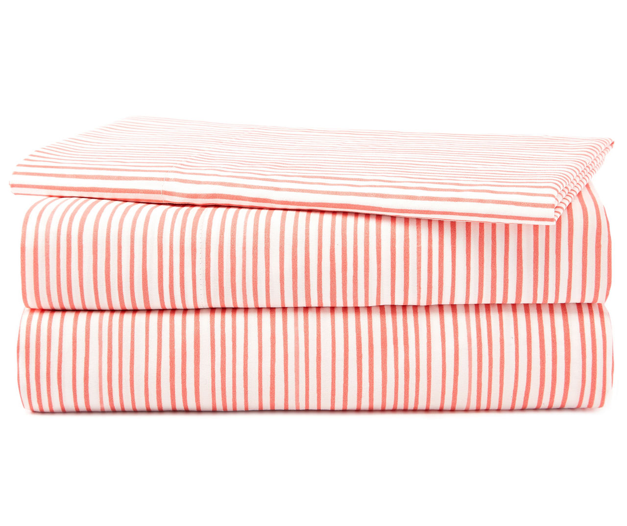 Just Home Just Home Coral Pinstripe Sheet Sets | Big Lots