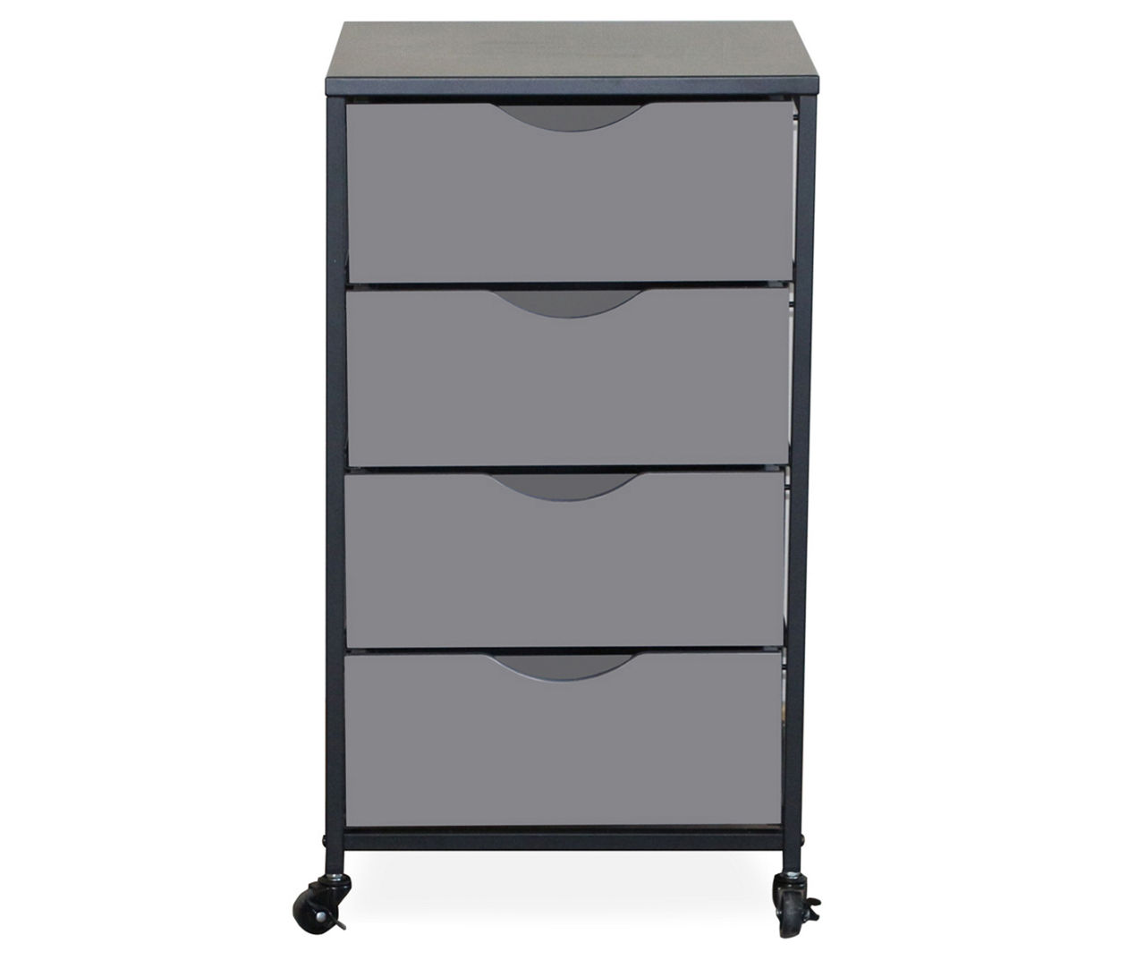 Just Home Black & Gray 4-Drawer Rolling Cart | Big Lots
