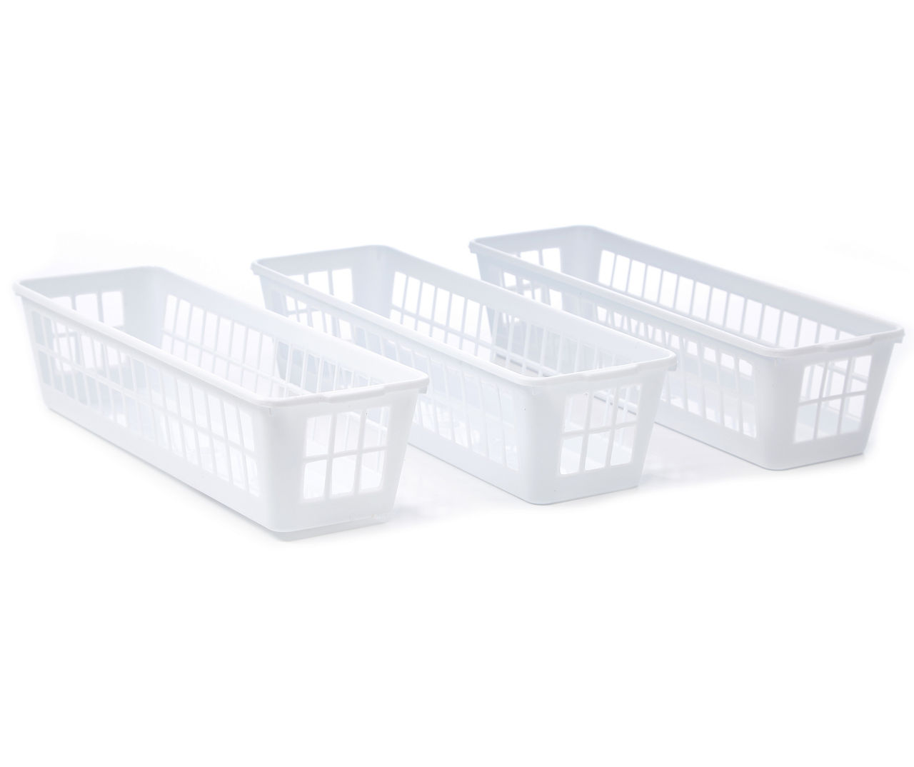 White Slim Storage Baskets, 3-Pack | Big Lots
