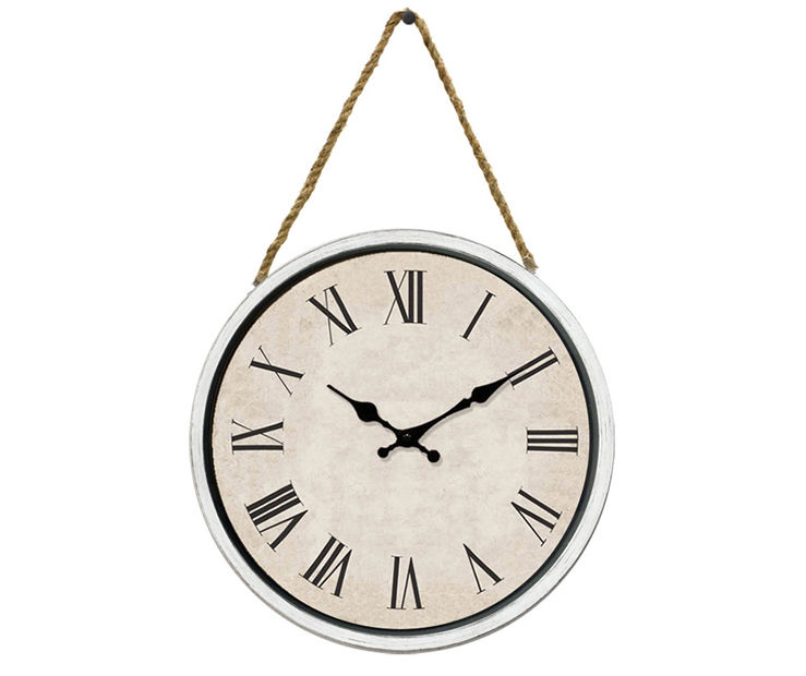 White Wall Clock with Rope, (16") | Big Lots