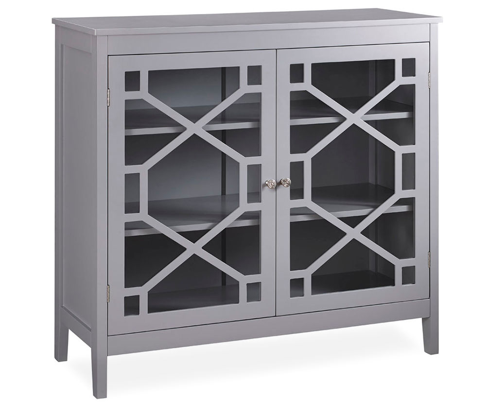 Ava Gray Geometric 2-Door Cabinet | Big Lots