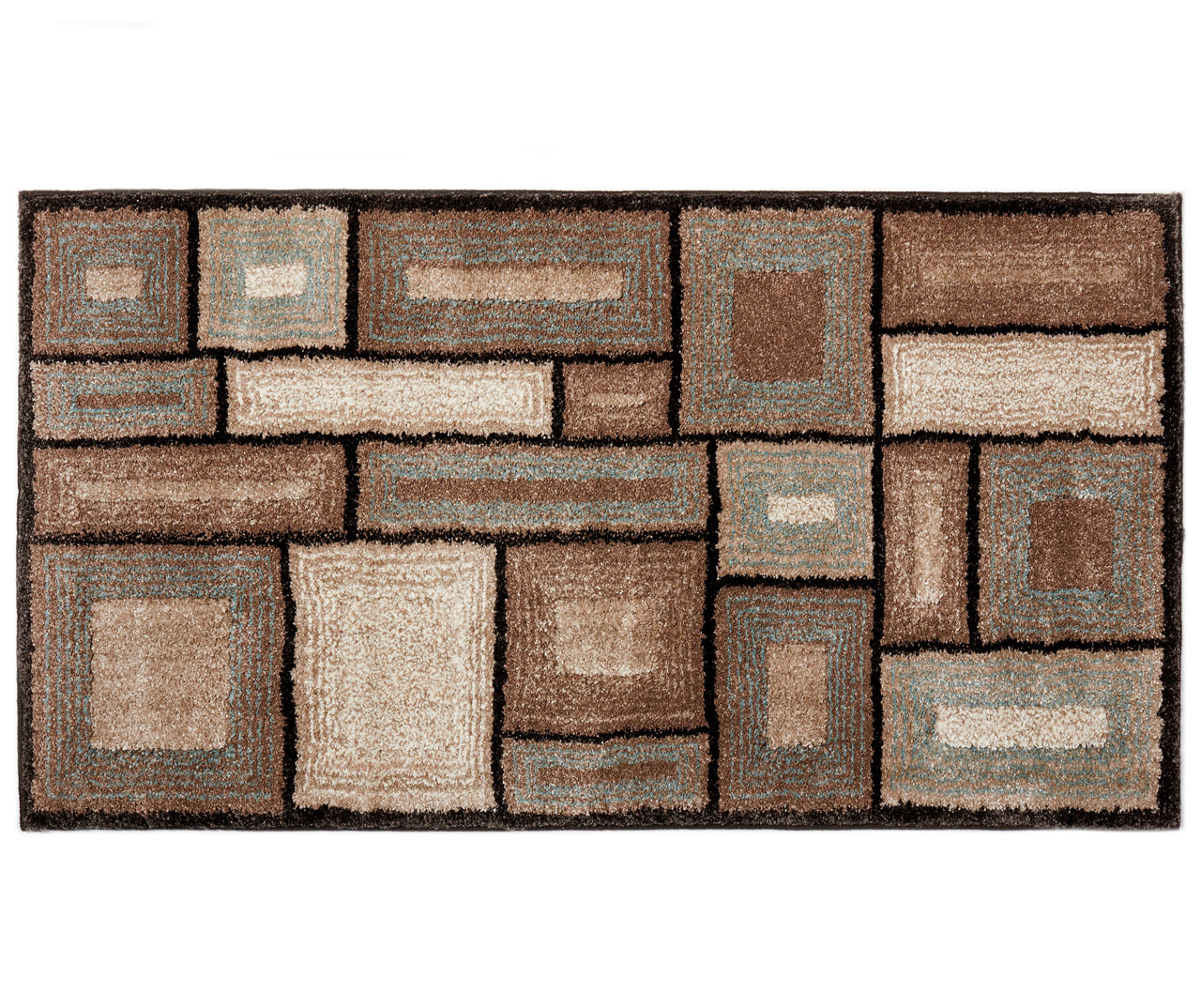 Living Colors Tan & Turquoise Geometric Accent Rug, (30" x 45") | Big Lots