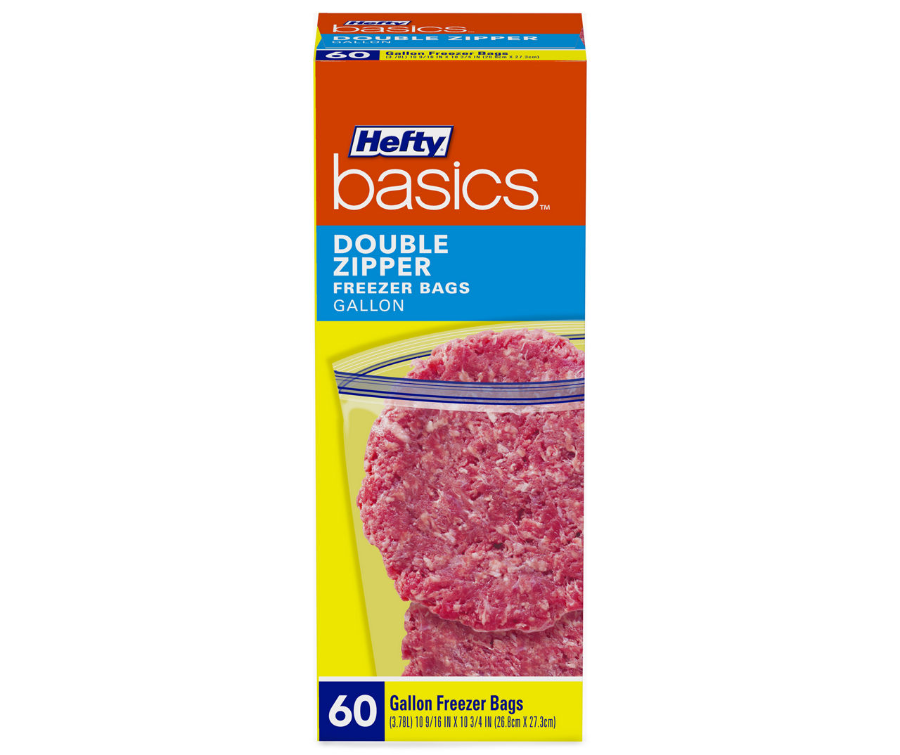 Hefty Basics 1-Gallon Double Zipper Freezer Bags, 60-Count | Big Lots