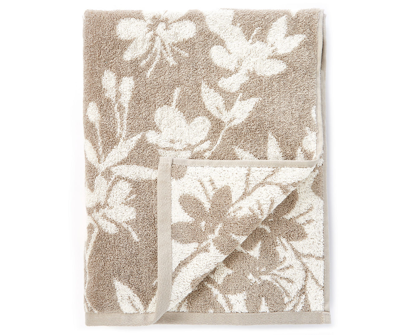 Aprima Aprima Cashmere Tan Flowers Double Jacquard Towels | Big Lots