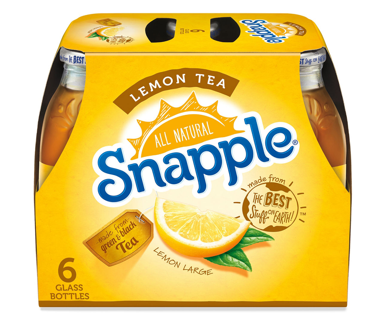 Snapple Snapple Lemon Tea, 16 Fl Oz Glass Bottles, 6 Pack | Big Lots