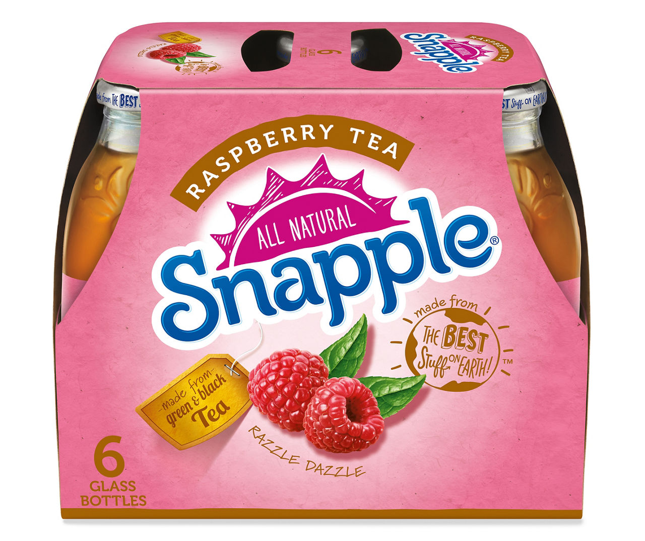 Snapple Snapple Raspberry Tea, 16 Fl Oz Glass Bottles, 6 Pack | Big Lots