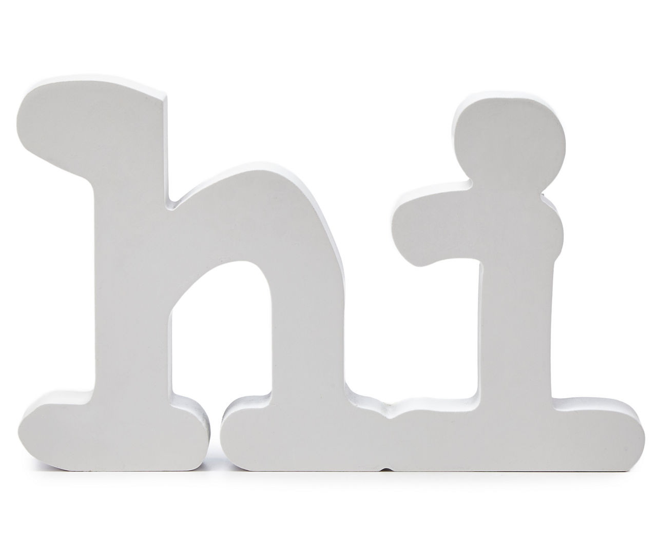 "Hi" White Word Script Plaque | Big Lots