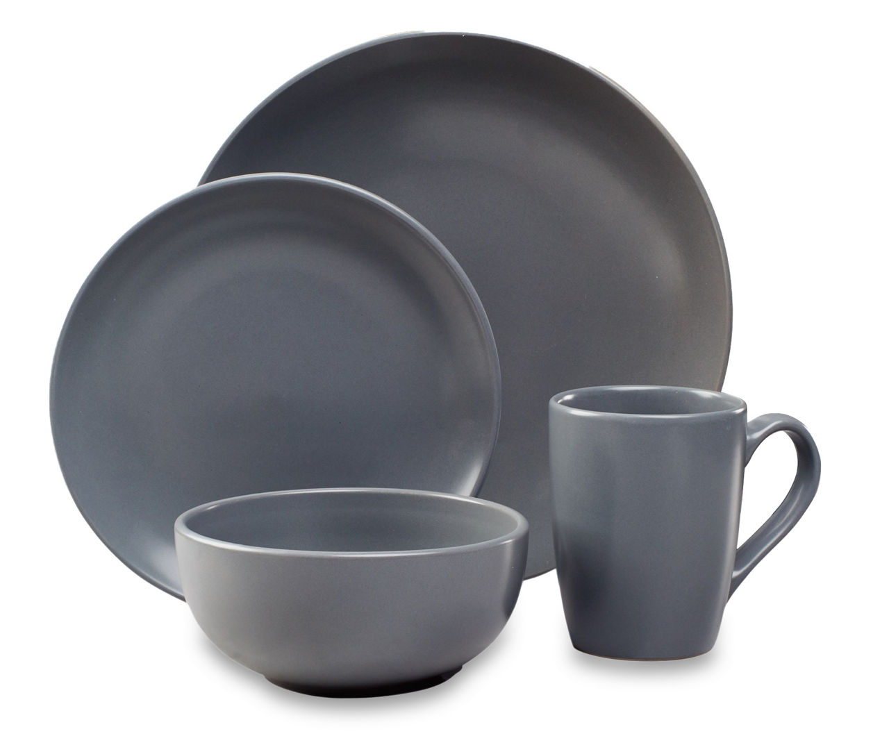 Master Cuisine Matte Gray Round 16-Piece Dinnerware Set | Big Lots