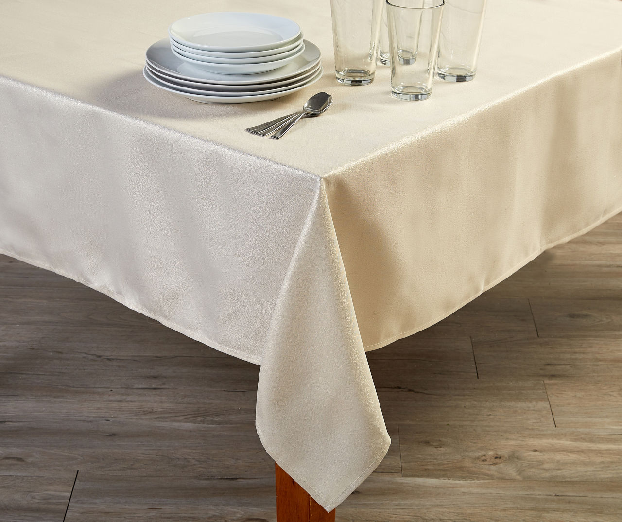 Champagne Gold Metallic Fabric Tablecloths | Big Lots