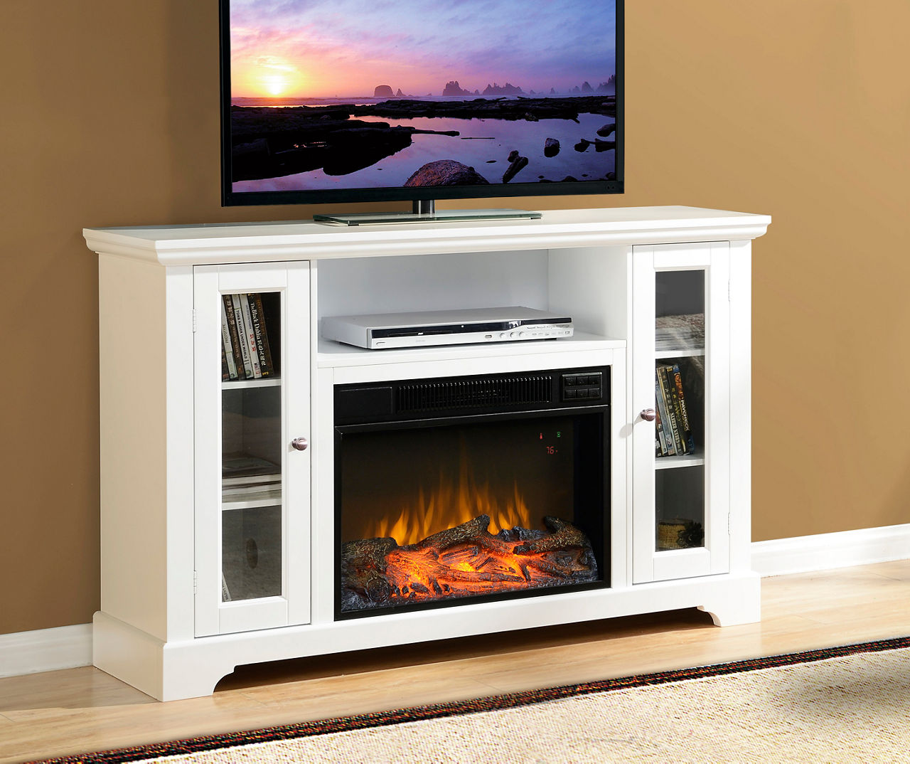 Queenston White Electric Fireplace Console