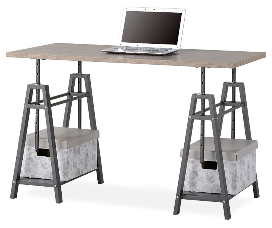 Gray Wood & Metal Adjustable Height Writing Desk | Big Lots