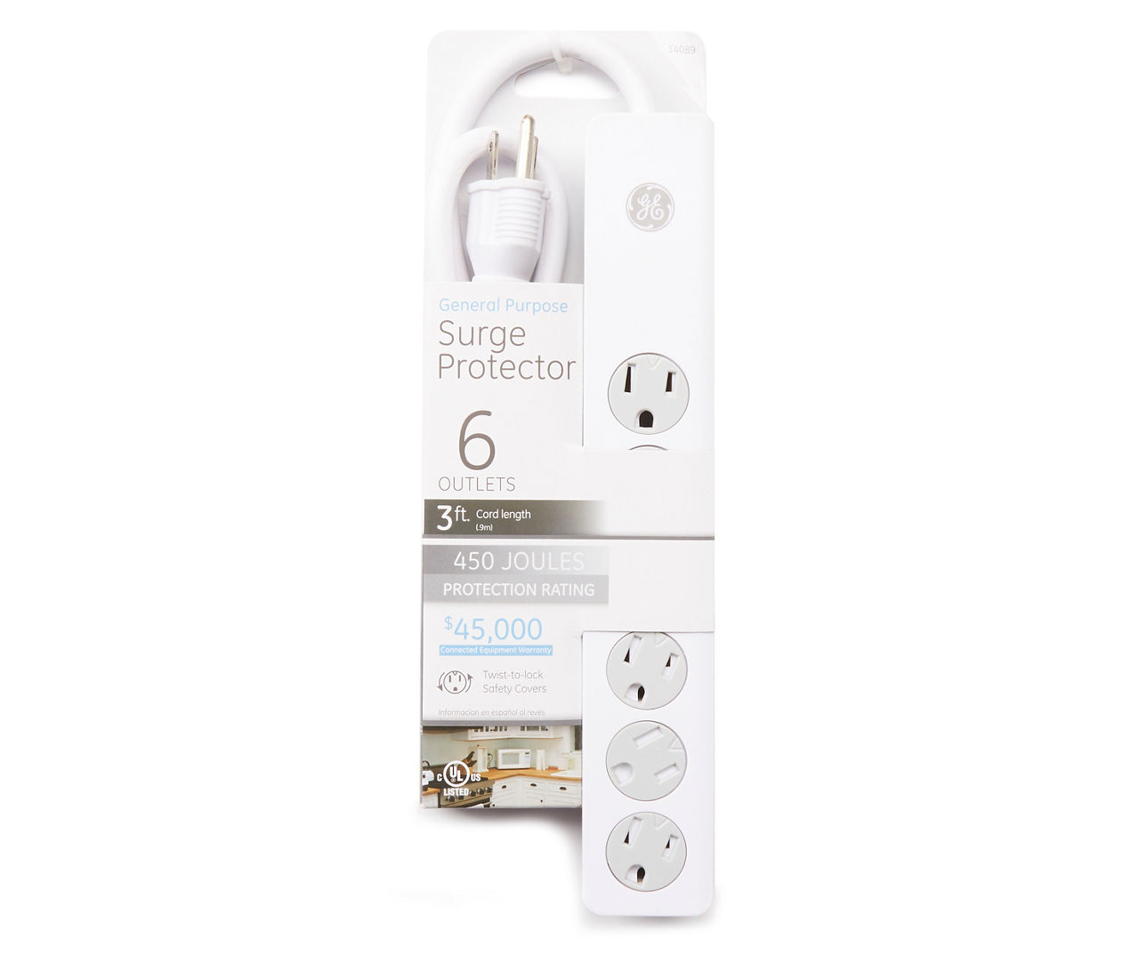 GE White 6-Outlet Indoor Surge Protector | Big Lots