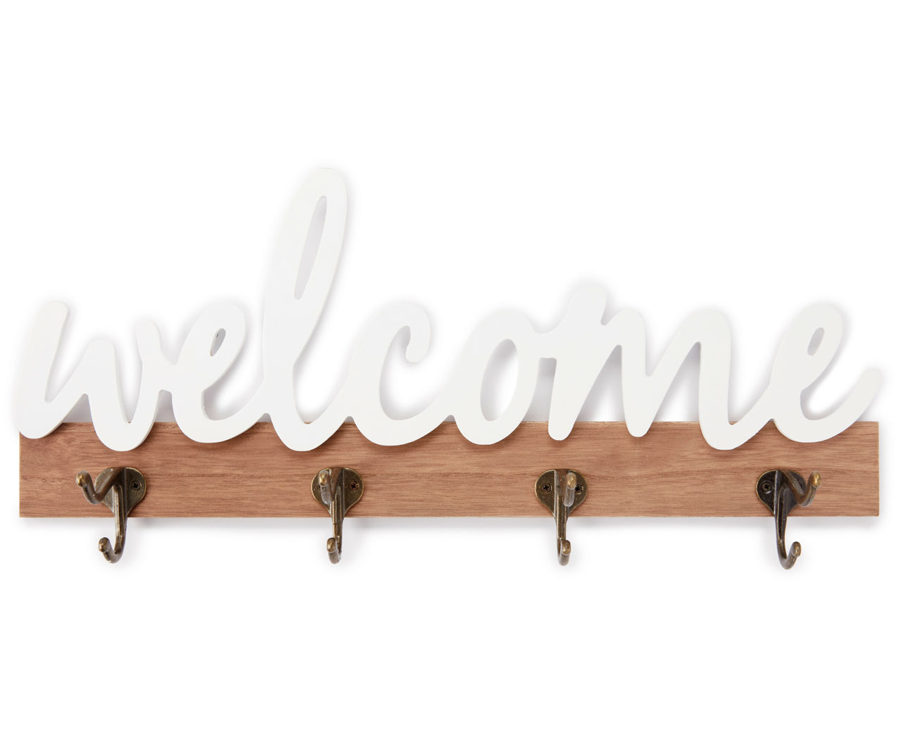 "Welcome" Cutout Wall Plaque with Hooks | Big Lots