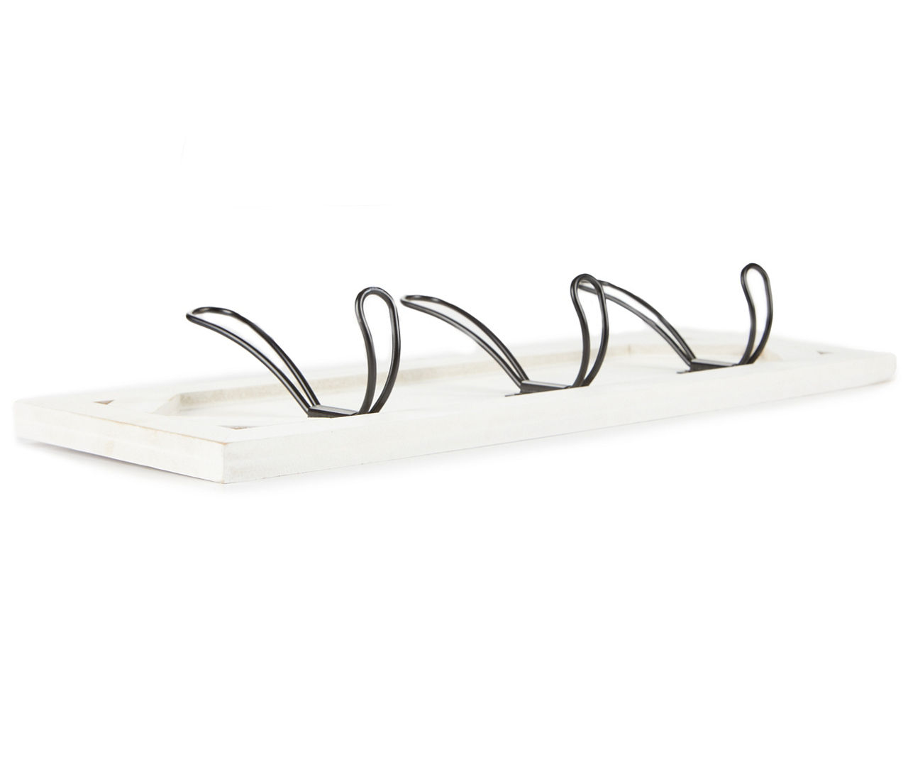 Whitewash Wood Mounted 3-Hook Rack | Big Lots
